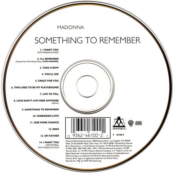 ส่งฟรี* Madonna : Something To Remember (CD) ที่ Restory Music แหล่งรวมซีดี แผ่นเสียงสำหรับผู้ ...