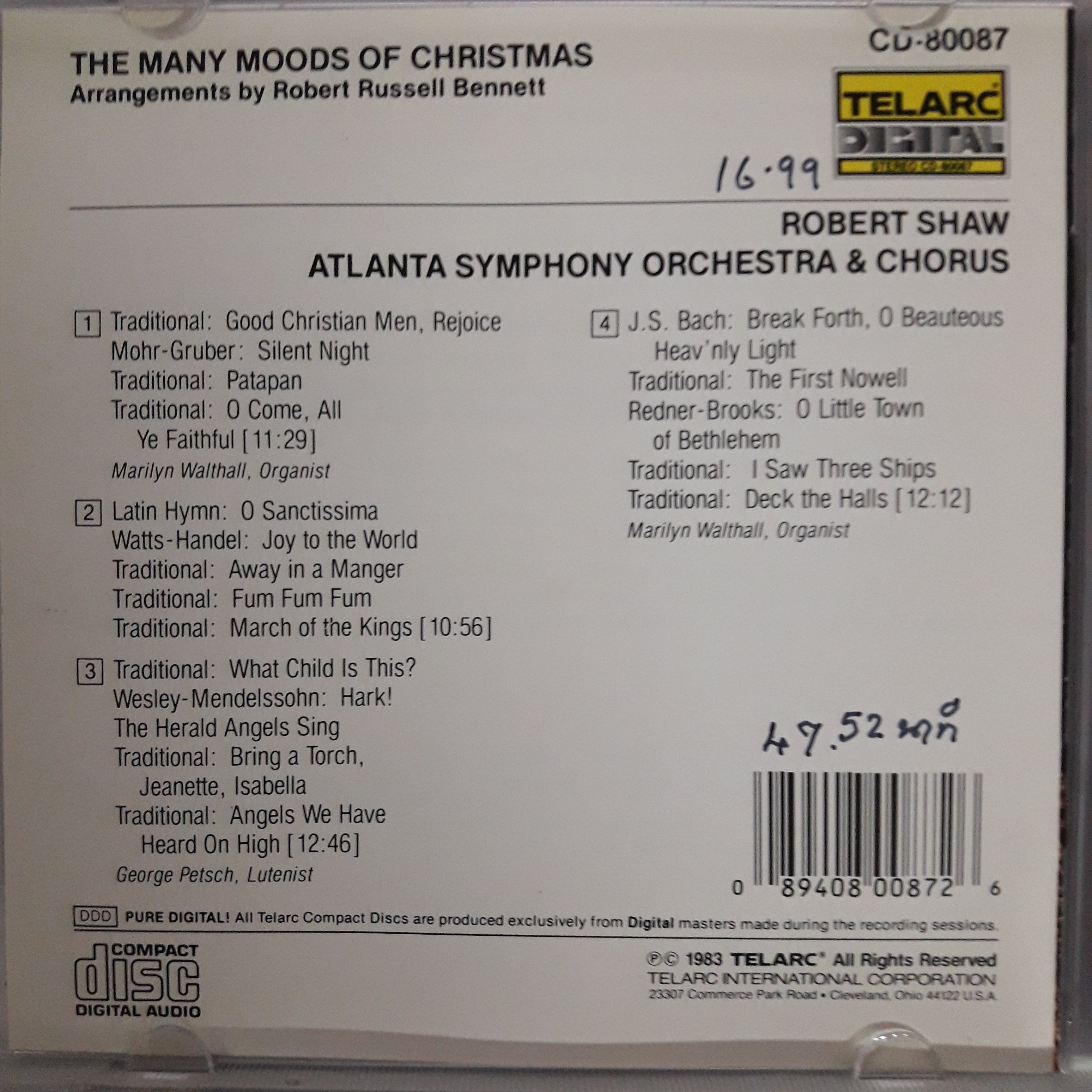 ส่งฟรี* Robert Shaw, Atlanta Symphony Orchestra And Atlanta Symphony ...