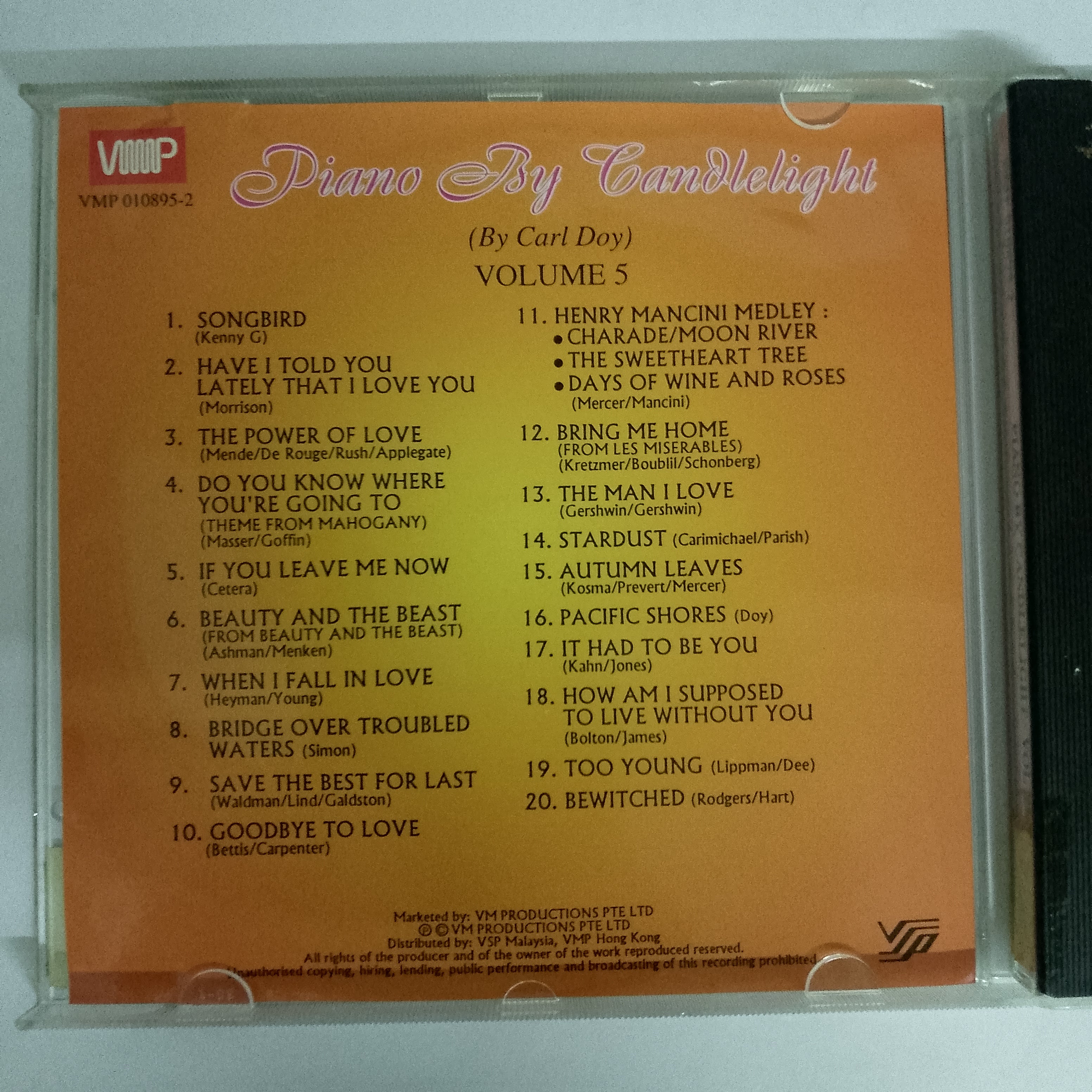 ซีดี Carl Doy - Piano By Candlelight Vol.5 (CD) (VG) – Restory Music