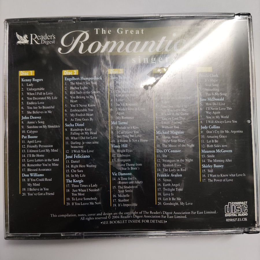 ซีดี Various - The Great Romantic Singers (CD) (VG+) (5CDs) – Restory Music