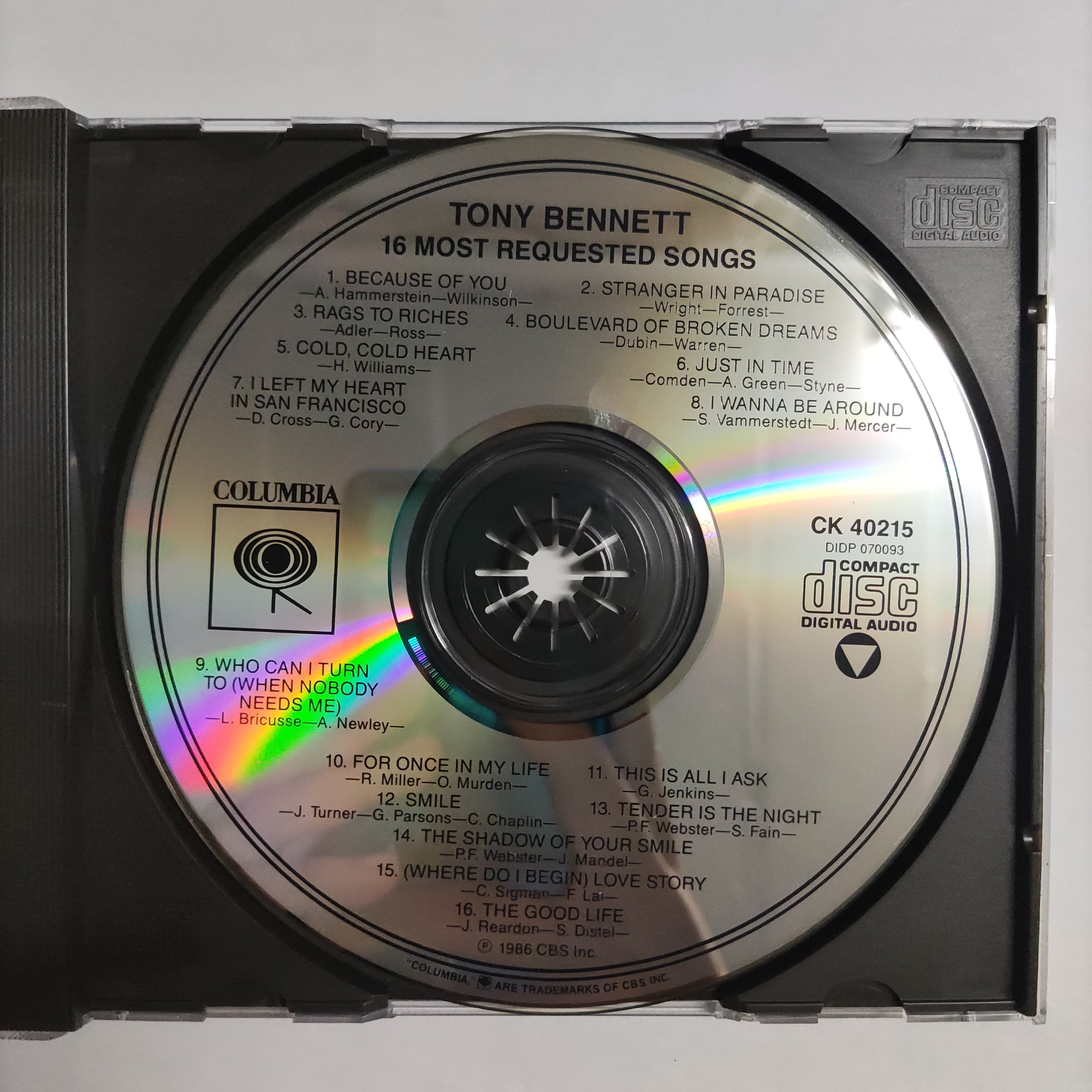 ซีดี Tony Bennett - 16 Most Requested Songs (CD) (VG+) – Restory Music
