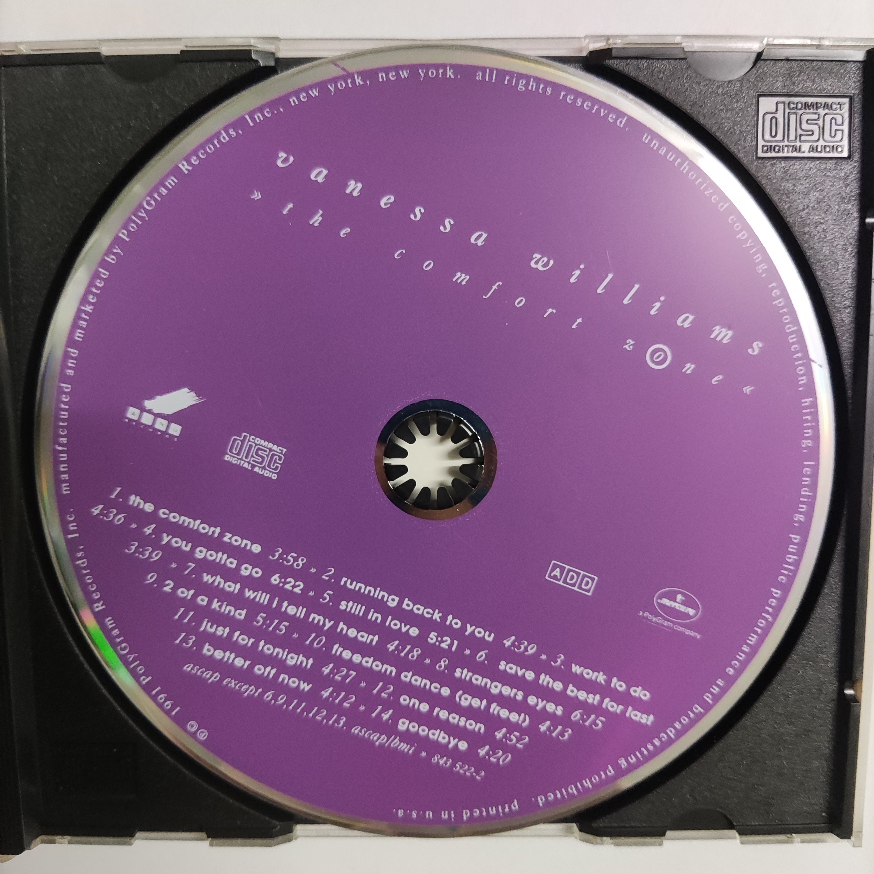 Vanessa Williams - The Comfort Zone (CD) ที่ Restory Music แหล่งรวมซีดี ...